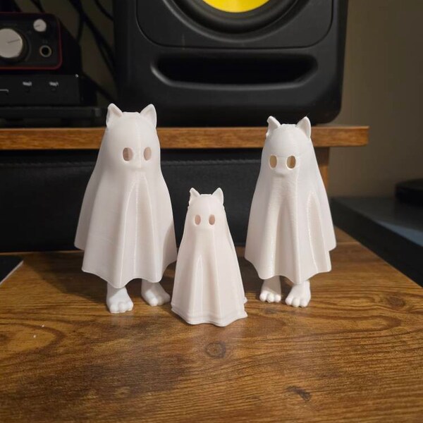 Standing Cat Ghost - 3d Printed - Halloween Decoration - Etsy