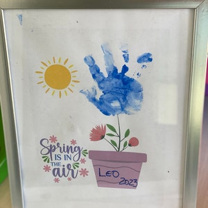 April Showers Bring May Flowers Handprint Art Keepsake Easter Spring ...