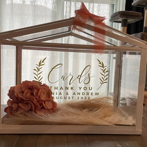 Custom Card Box Vinyl Decal Sticker for Wedding Cards Sign, Rose Gold ...