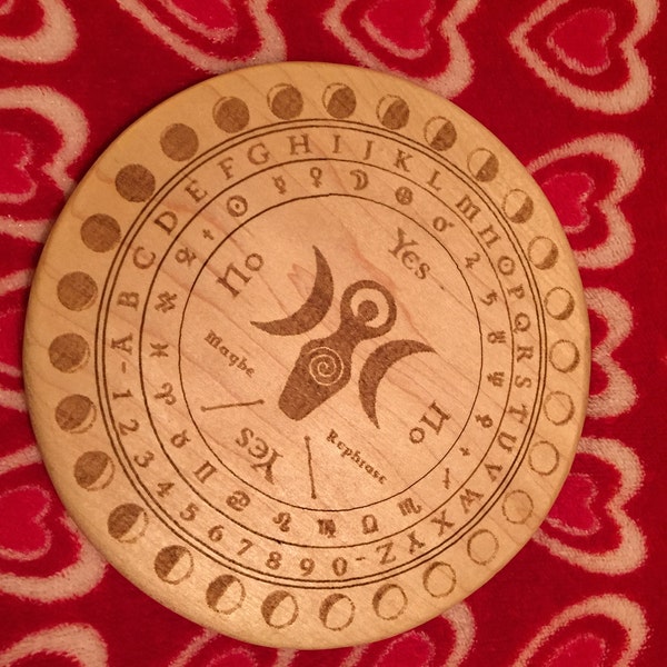 6" Goddess / Moon Cycle Pendulum Board - Engraved, Solid Wood - Etsy