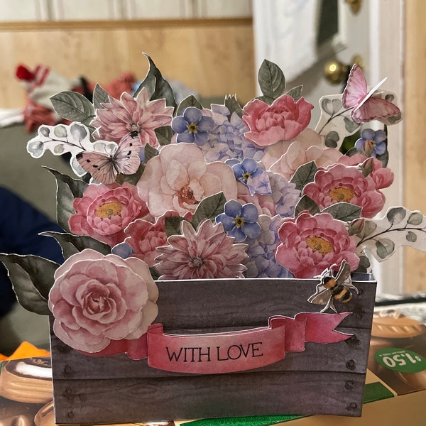 Print & Make ~ Flower Box Pop-up Card (letter and A4 Size) - Etsy