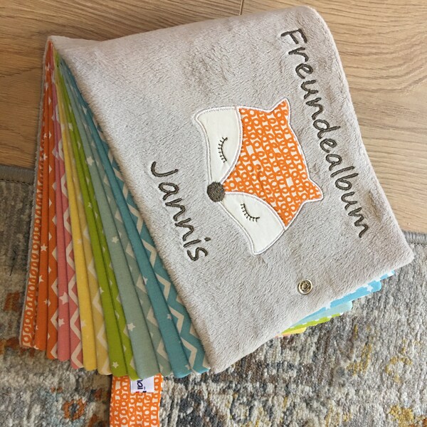 Album photo tissu personnalisé, album photo doudou, couverture taupe ...