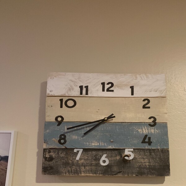 Wood Wall Clock, Rustic Modern Farmhouse Style, Beach House Wall Decor ...
