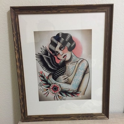 Flapper and Crow Tattoo Art Print - Etsy UK