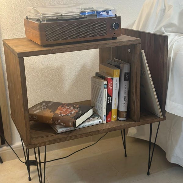 Handmade Solid Pine Turntable Stand With Record Storage - Etsy
