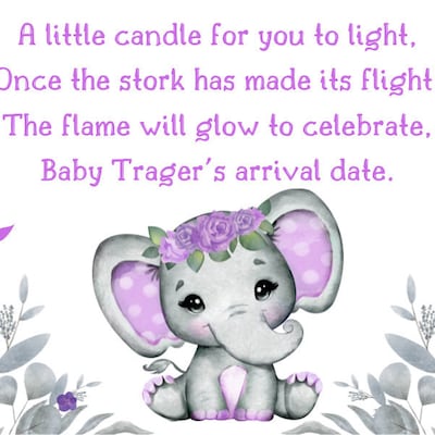 Purple Elephant Girl Clip Art, Watercolor. Baby Elephant Clipart, Gray ...