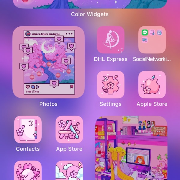 Sakura at Dusk Icons for Ios iPhone Android Cherry Blossom App Icon ...