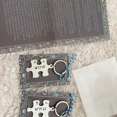 Couples Keyring Set Personalised Special Dates Keychain - Etsy UK