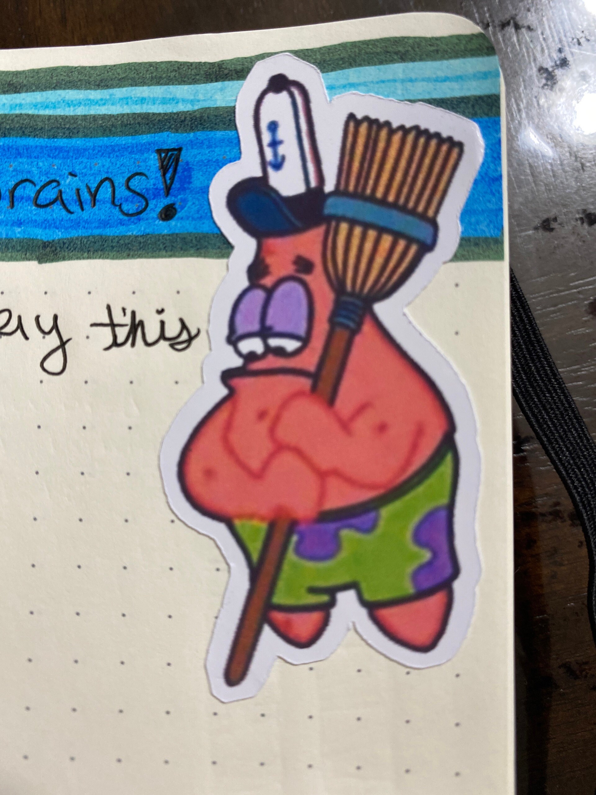 Patrick Spongebob Funny Cute Cool Sweeping Sticker for | Etsy