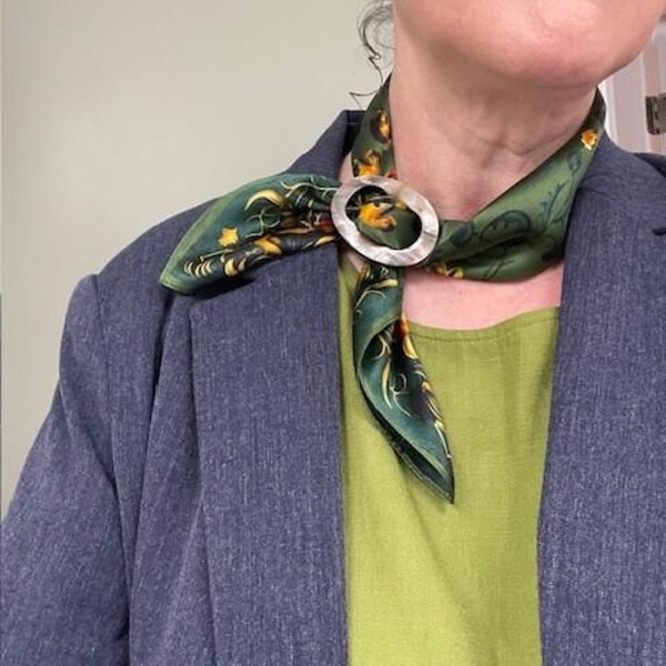 Oval Large Paua Shell Abalone Shell Scarf Ring Scarf Buckle Scarf Pin ...