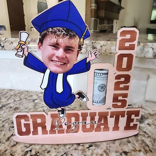 Funny Graduation Gift 2025, Custom Face Wooden Standee With Name ...
