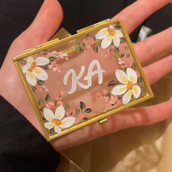 Hand-painted Made to Order Bespoke Personalised Floral Jewellery | Trinket | Memory | Wedding ...