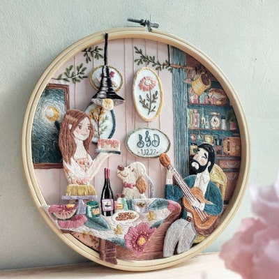 Custom Hand Embroidery Photo Frame - Etsy