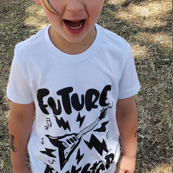 Future Rockstar Tee: Kids Rock N Roll Guitar Shirt - Etsy