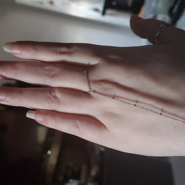 Beaded Hand Chain Bracelet by Caitlyn Minimalist • Beaded Hand Jewelry ...