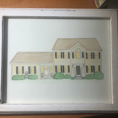 Custom House Portrait, Home Portrait, Watercolor Portrait, Housewarming ...