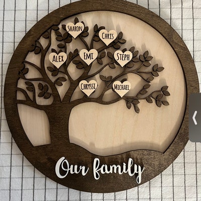 Personalized Family Tree Sign, Our Family Tree Wooden Wall Art, Family ...