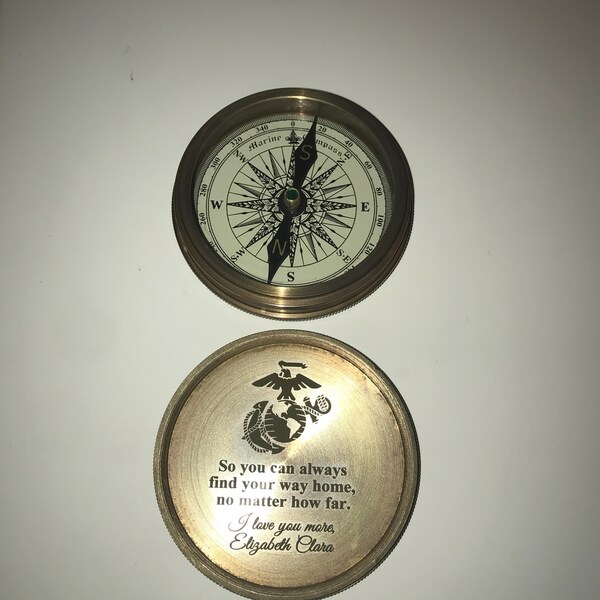 Personalized Functional Compass Wedding Gift, Custom Engraved With Any ...