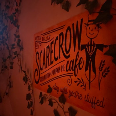 Scarecrow Cafe Sign SVG Cut File. Great for Halloween Sign and Modern ...