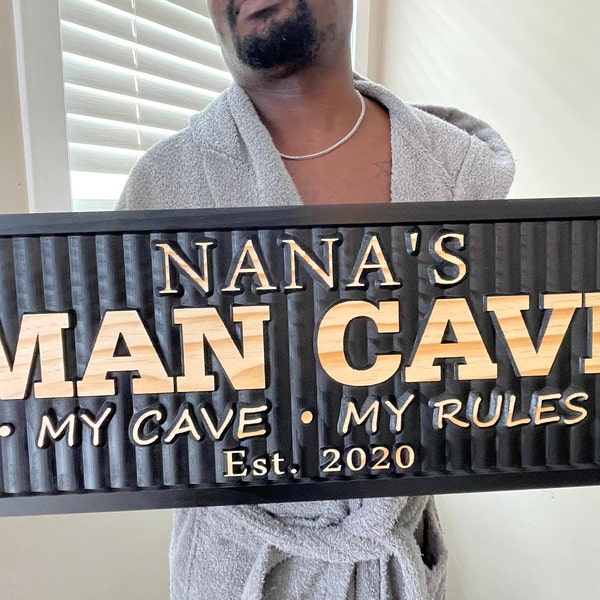 Personalized Man Cave Sign Custom Man Cave Name Sign for Bar Game Poker ...