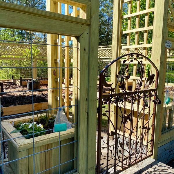 Iron Woodland Garden Gate: Handcrafted Steel, 3x4 Ft - Etsy
