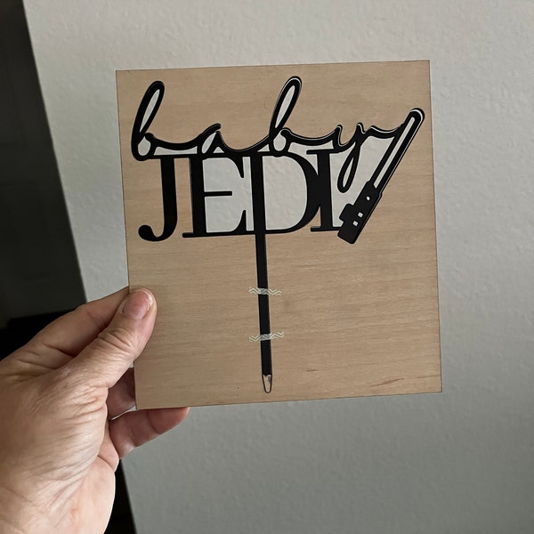 Baby Jedi Cake Topper - Baby Shower Topper, Star Wars Cake Topper, Star ...