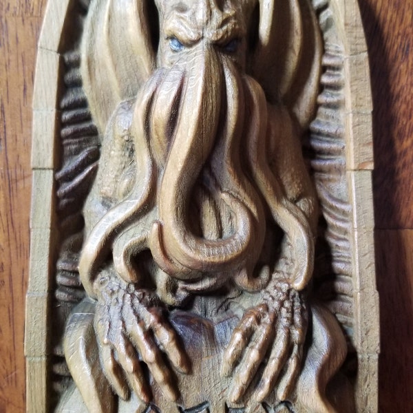 Cthulhu Altar Statue: Lovecraftian Ash Wood Carving - Etsy