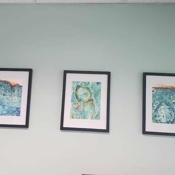 Squamous Watercolor Print - Skin Cell Art - Integumentary System ...