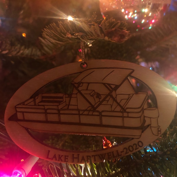 Personalized Pontoon Boat Ornament - Pontoon Boat Gift - Pontoon Boat ...