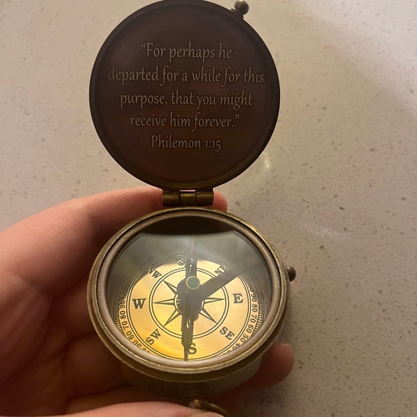 Engraved Brass Compass, Personalized Gift With Leather Pouch - Etsy