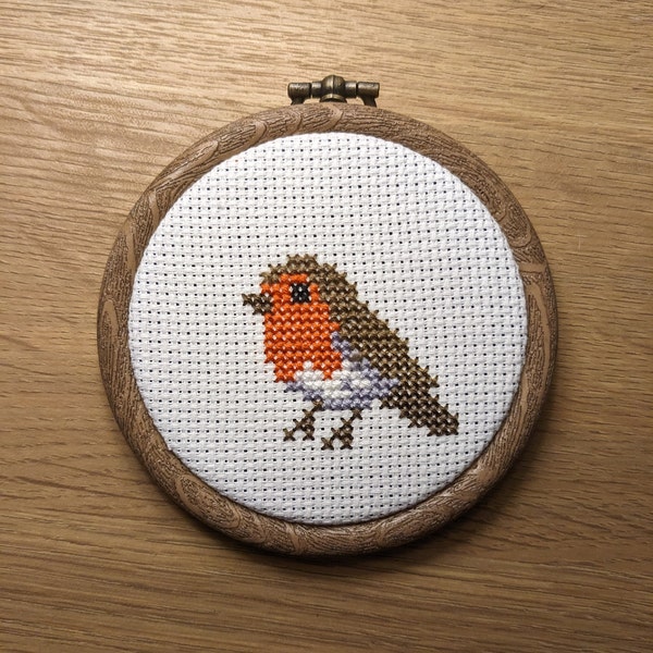 Robin Cross Stitch Kit - Beginners Counted Cross Stitch Mini Kit - DIY ...