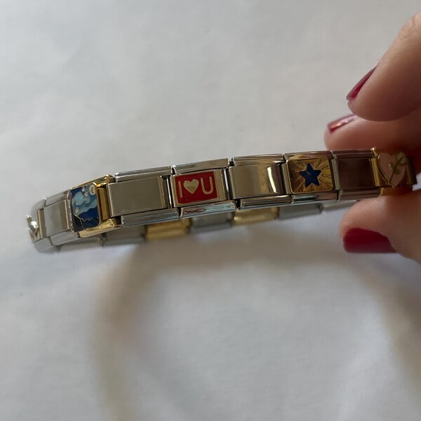 Personalized Italian Charm Bracelet, Custom Vintage Italian Charms, 300 ...