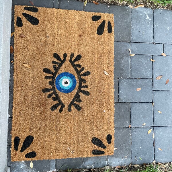 Evil Eye Doormat Boho Home Goodluck Doormat Custom Doormat Amida by Zaa ...