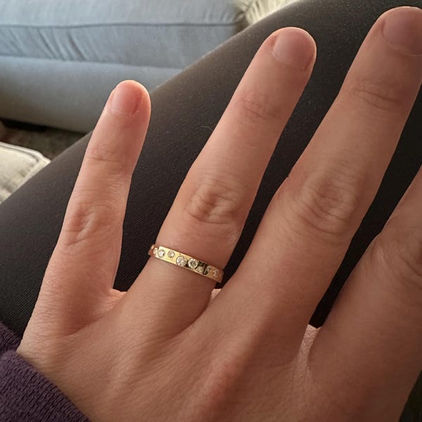 Stacking Engagement Ring 18K Gold Diamond Minimalist Ring Round ...