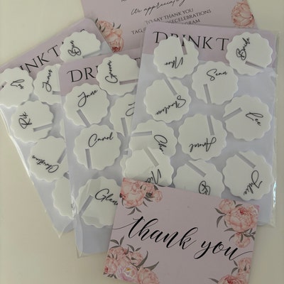 Wavy Name Cards Acrylic Laser Personalised, Individual Guests Place ...