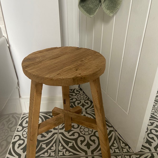 Hand Made Milking Rustic Round Stool Height 50cm | Old Barn, Milking ...
