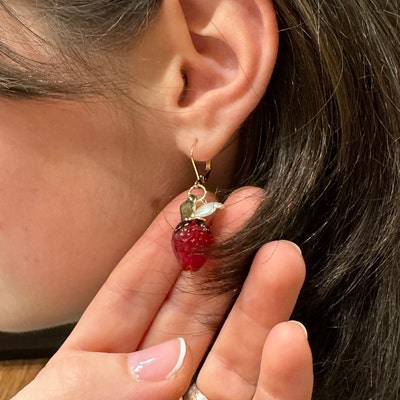 Frog on Lily Pad Earrings, Frog and Floral Petals Lovely Drop Earrings ...