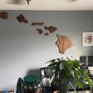 Wooden Hawaiian Island Wall Art, Hawaiian Island Wall Decor, Wooden ...