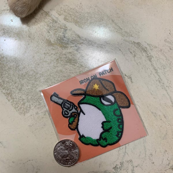 Frog Sheriff Iron on Patch Frog Patches, Frog Patches Iron on ...