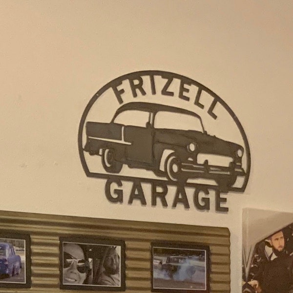 1955 Tri Five Garage Metal Car Sign Garage Art Classic Car Steel Plaque ...