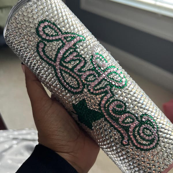 Personalized Alpha Kappa Alpha Bling Tumbler-aka-custom Rhinestone ...