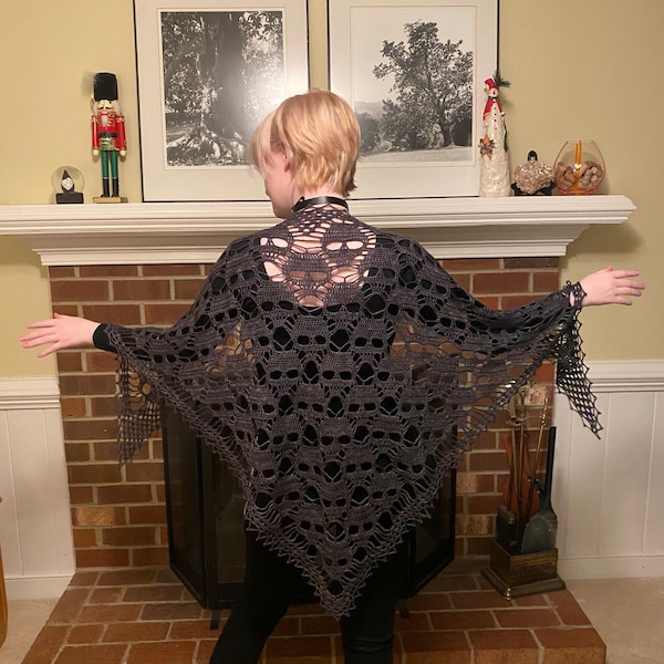 Halloween Crochet Pattern, Crochet Skull Shawl Pattern, Crochet Shawl ...