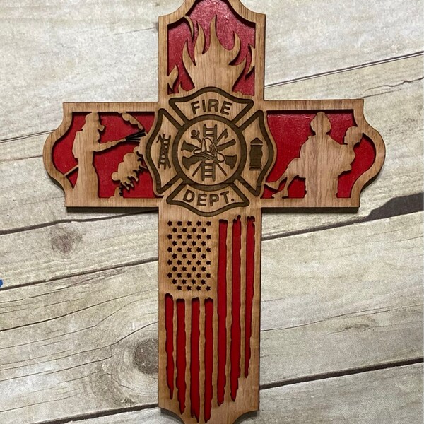 Firefighter Cross SVG | Fireman Cross Svg | Digital File Download | Dxf ...