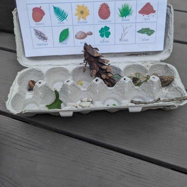 Egg Carton Scavenger Hunt Printable | Printable Nature Scavenger Hunt ...