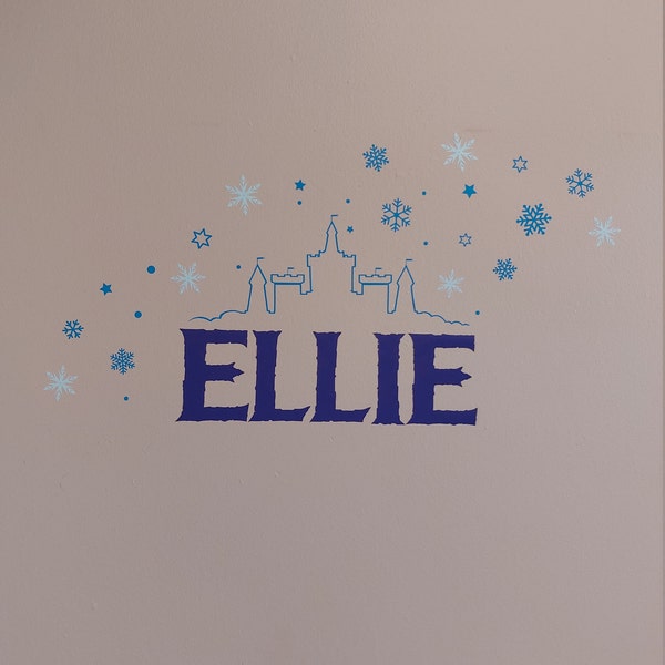 Frozen Snowflakes Decals , Name With Forzen Style Wall Decal, Let It Go ...