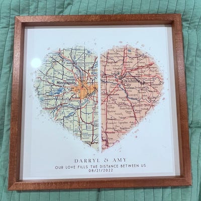 Personalized Long Distance Family Maps on Wood: 3-5 Locations, Custom ...