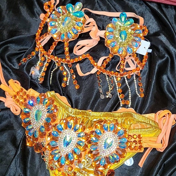 Samba Carnival Belly Dance Costumes for Women Hand Made Wire Bra,belt ...