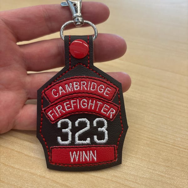 Firefighter Helmet Shield Keychain, Personalized Fireman, Fire Wife Bag ...