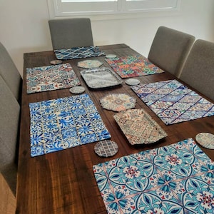 Placemats / Mediterranean Persian Pattern Placemats Set of 2, 4, 6 ...