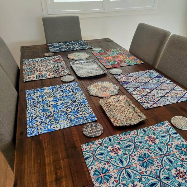 Placemats / Mediterranean Persian Pattern Placemats Set of 2, 4, 6 ...